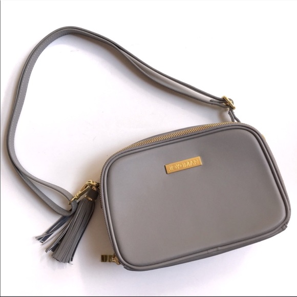 Joy & Iman | Bags | Nwot Joy Iman Gray Rfid Leather Zip Crossbody Bag ...
